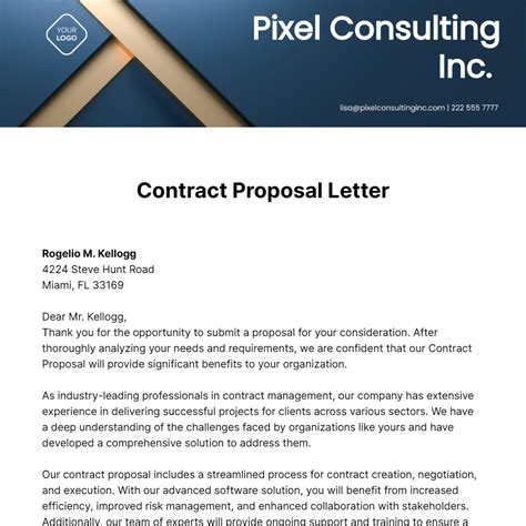 Free Contract Proposal Letter Template Edit Online And Download