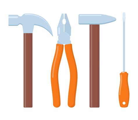 Collection Of Working Tools Repair And Construction Tools Icon Set