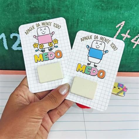 Lembrancinha para Alunos Volta às Aulas Card Borracha Elo