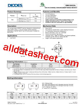 DMN10H220L 7 Datasheet PDF Diodes Incorporated