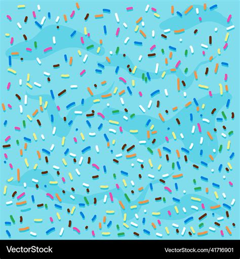 Blue Frosting Background With Colorful Sprinkles Vector Image