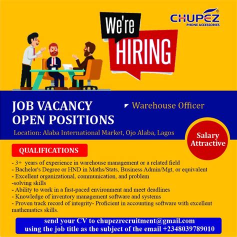 Job Vacancy Jobsvacancies Nigeria