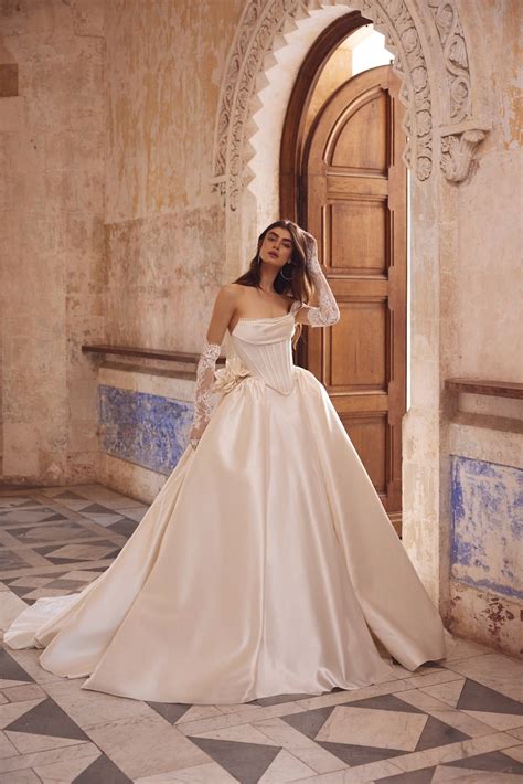 Grand Satin Basque Waist Ball Gown Kleinfeld Bridal