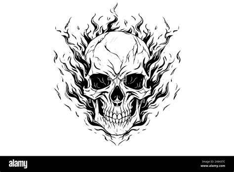 How To Draw Flaming Skull