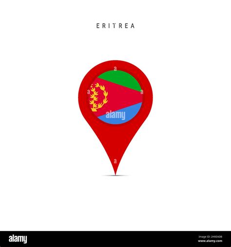 teardrop map marker with flag of eritrea eritrean flag inserted in the location map pin flat