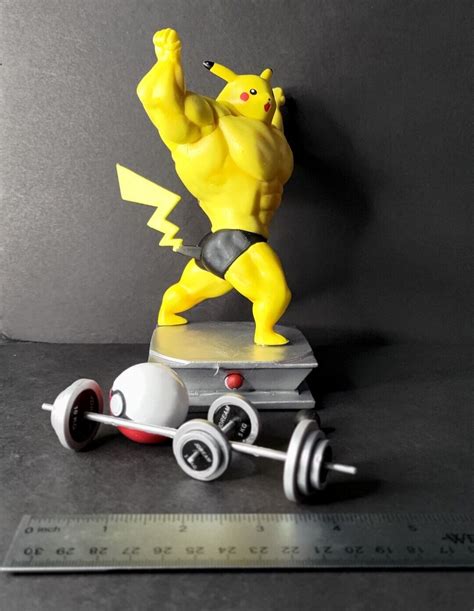 Mavin Muscular Pikachu Body Building Jacked Pokemon Figure