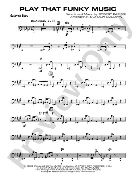 Play That Funky Music String Bass String Bass Part Digital Sheet Music Download