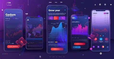 App Ui Ux And Gui Template Layout Stock Market Investments Financial Dashboard With Business