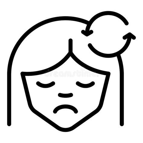 Calm Girl Icon Outline Vector Stress Reduction Stock Vector