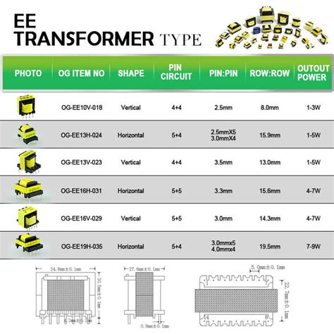 Ee8 3 Vertical Horizontal Inductor And Coil Transformer