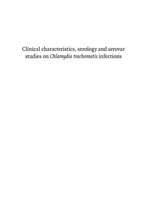 Pdf Clinical Characteristics Serology And Serovar Studies On