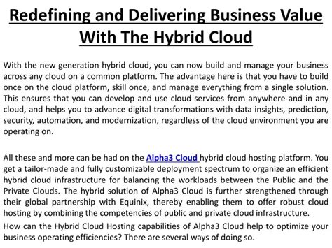 PPT Redefining And Delivering Business Value With The Hybrid Cloud