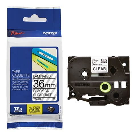 Brother Tze 161 Laminated Tape Black On Clear 36mm