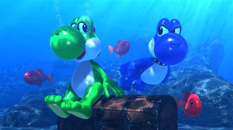 3d Yoshi And Boshi Underwater By Kuby64