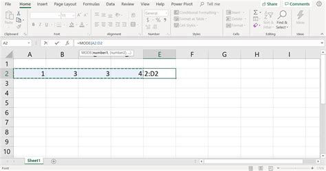 use excel mode function to find averages