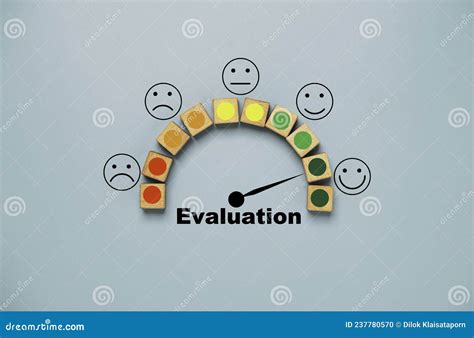 Customer Evaluation Indicator Rating Print Screen Wooden Cube Block Since Low To High On Blue