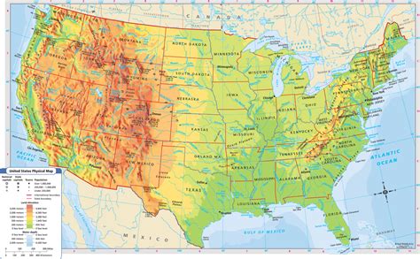 Elevation Map Of US Us Geography Physical Map Coastal Plain United