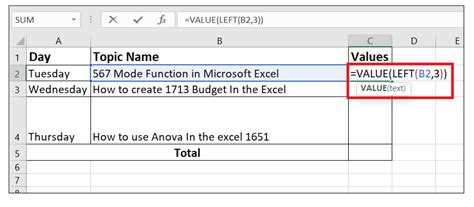 Excel Value Function Tpoint Tech