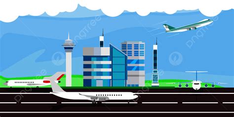 공항 벡터 일러스트 레이 션 도착 출발 여행 플랫 판 공항 배경 일러스트 및 사진 무료 다운로드 Pngtree