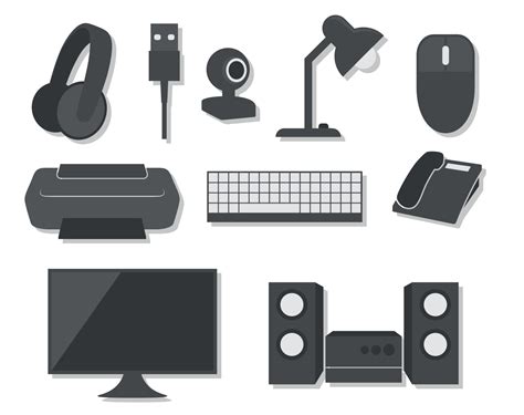 Set Of Isolated Icons On A Theme Electronics Vector Art At Vecteezy