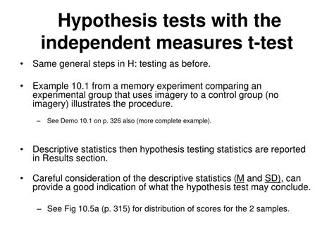 Ppt Ch 10 The Independent Measures T Test Powerpoint Presentation Id1396120