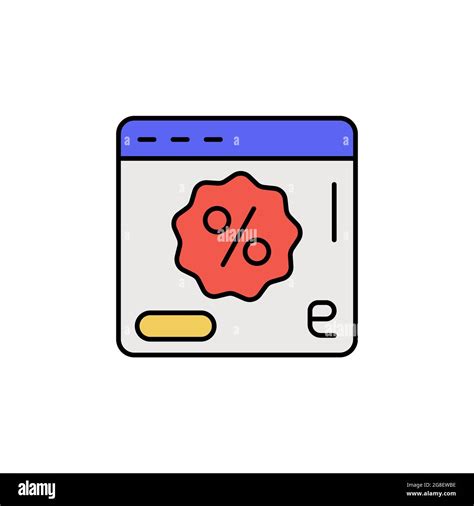 E Commerce Web Site Page Discount Button Color Vector Icon Stock