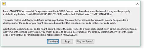 Ado270chm Error For Mysql Database Labview General Lava