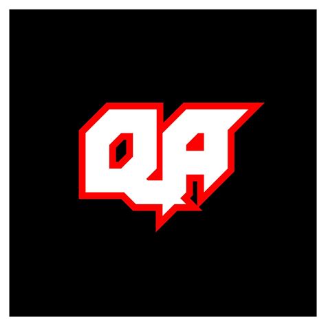 QA Logo Design Initial QA Letter Design With Sci Fi Style QA Logo For Game Esport Technology