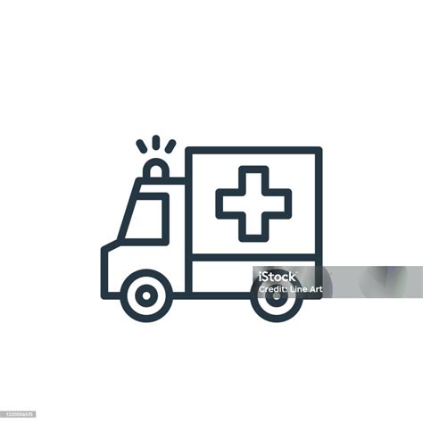 來自冠狀病毒概念的救護車圖示向量救護車可編輯筆劃的細線插圖救護車線性標誌用於網路和移動應用程式徽標印刷媒體向量圖形及更多2019冠狀病毒病圖片