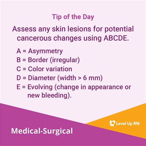Assessing Skin Lesions With Abcde Nursing School Survival School
