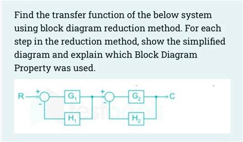 solved find the transfer function of the below system using