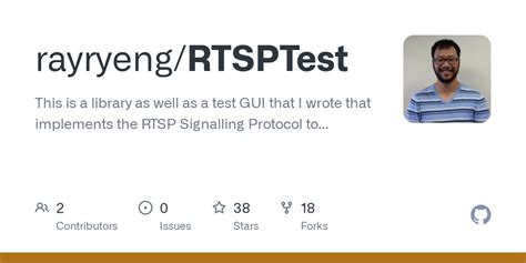 GitHub Rayryeng RTSPTest This Is A Library As Well As A Test GUI