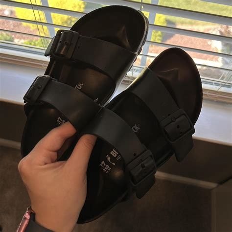 Black Birkenstock Rubber Sandals Womens Size 37 Depop
