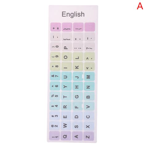 English Keyboard Sticker Makaron Color Keycap Key Vicedeal