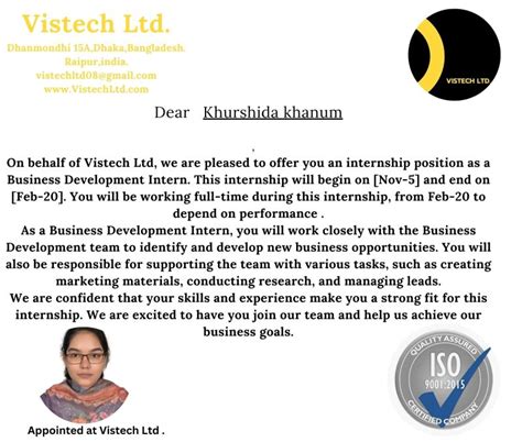 Khurshida Khanum On Linkedin Internship
