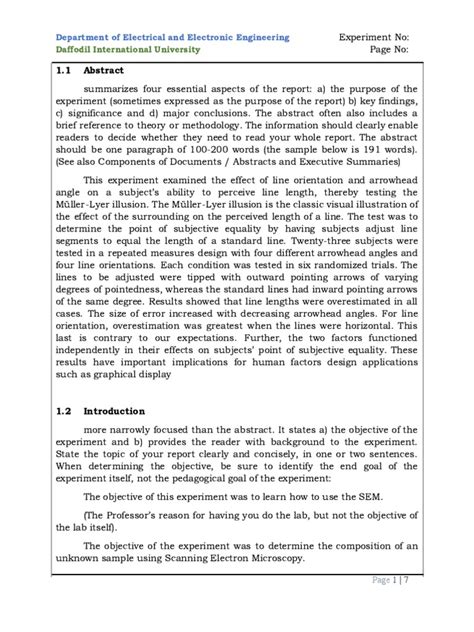 Lab Report Template Open Ended Experiment Pdf