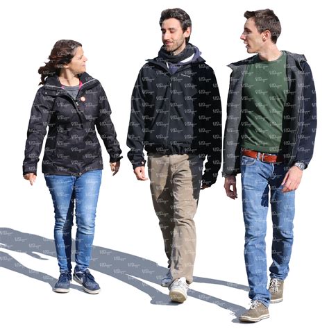 Group Of Three People Walking And Talking VIShopper