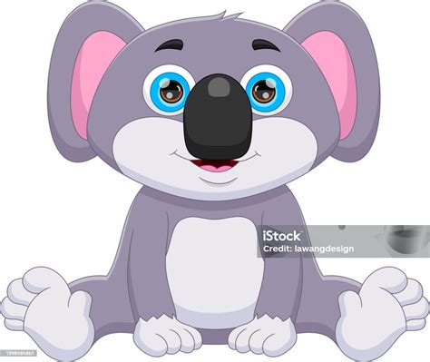 Kartun Koala Lucu Dengan Latar Belakang Putih Ilustrasi Stok Unduh