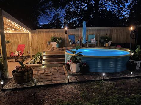 Summer Oasis And Stock Tank Pool Reveal Lizzy And Erin Deck Fire Pit