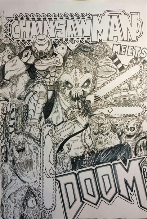 Doom X Chainsaw Man Comic I Made For Art Class R Doom