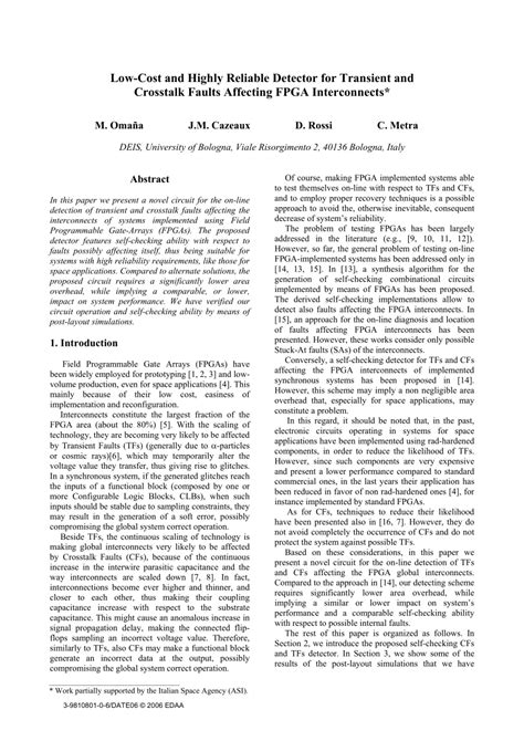 Pdf Low Cost And Highly Reliable Detector For Transient And Crosstalk Faults Affecting Fpga