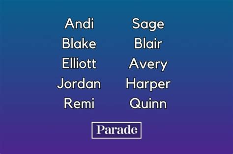 Nonbinary Names And Their Meanings Parade