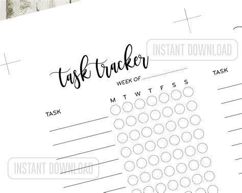 PERSONAL Size Task Tracker Planner Insert Daily Routine Etsy