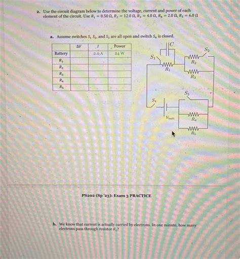 Solved 2 Use The Circuit Diagram Below To Determine The