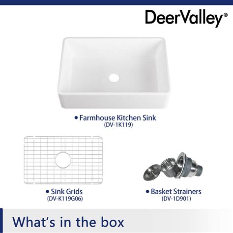 Deervalley Feast 33 L X 20 W Ceramic Farmhouse Kitchen Sink Dv 1k1190082