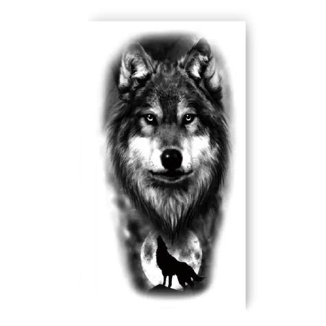 Тимчасове Флеш Тату Вовк силуетний купити в Києві Україна