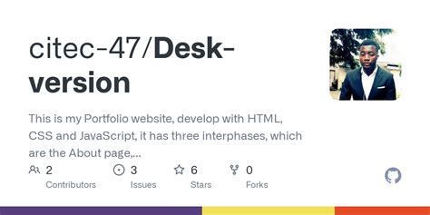 Github Citec 47desk Version This Is My Portfolio Website Develop