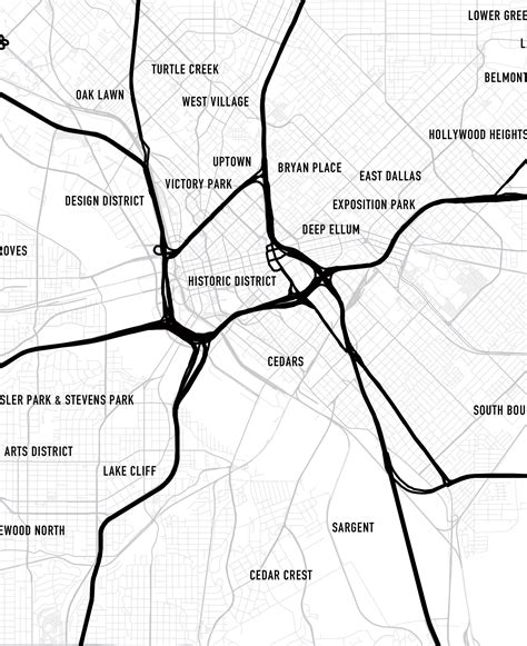 Dallas Texas Map Print Neighborhood Map Dallas Map Poster Deep Ellum