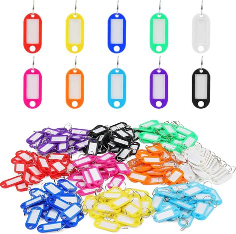 Japchet 400 Pcs Key Tag Plastic Keying Tags With Labels 10 Colors Key