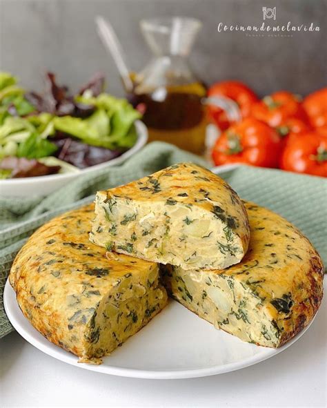 Tortilla De Patatas Espinacas Y Queso De Cabra